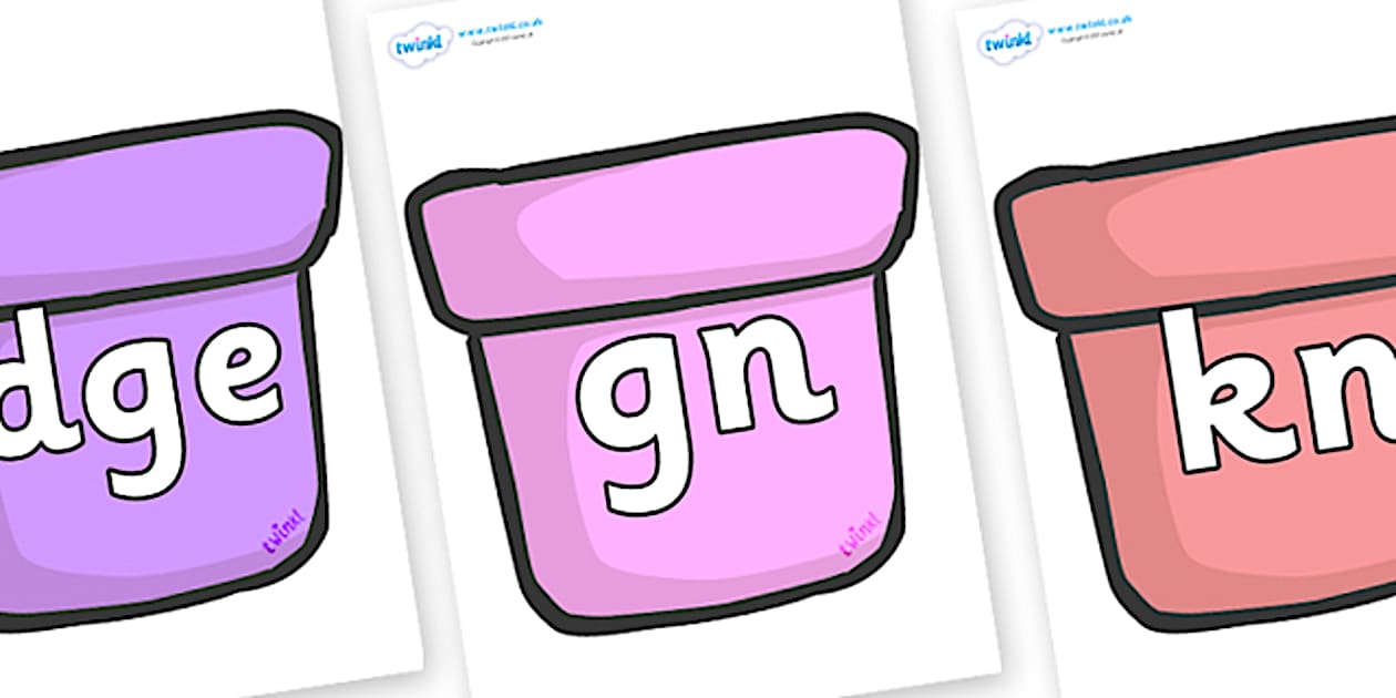 Silent Letters on Plant Pots (teacher made) - Twinkl