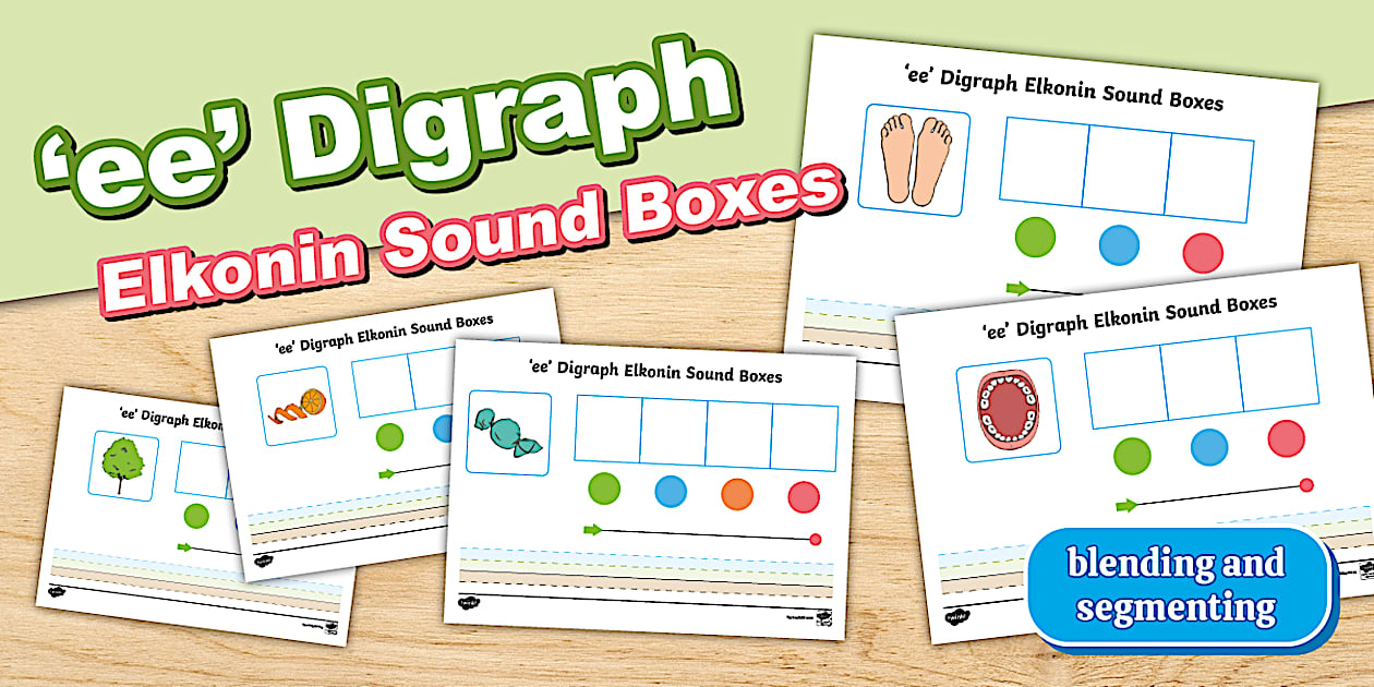 'ee' Digraph Elkonin Sound Boxes Mats