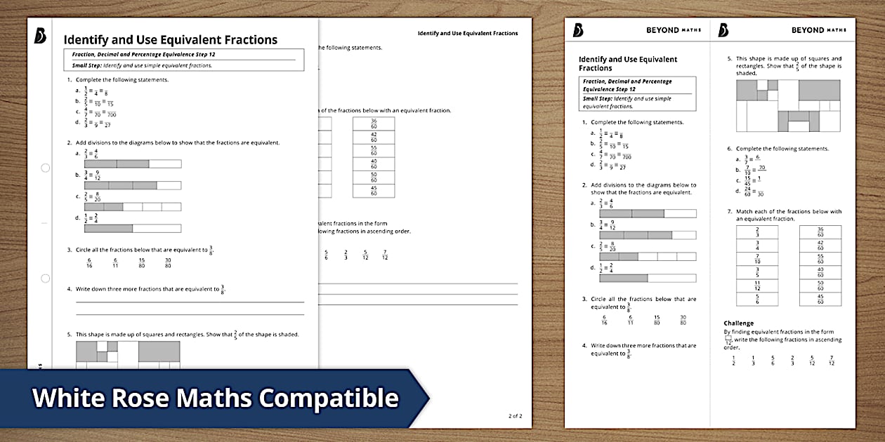 👉 Identify and Use Equivalent Fractions - Twinkl