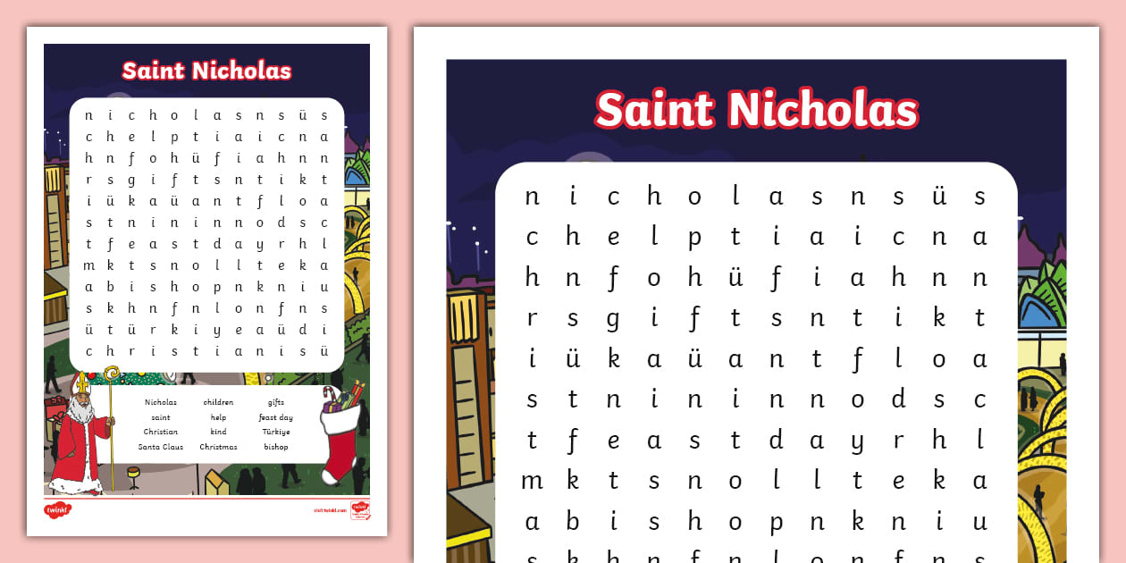Saint Nicholas Word Search - KS1 (Lehrer gemacht) - Twinkl