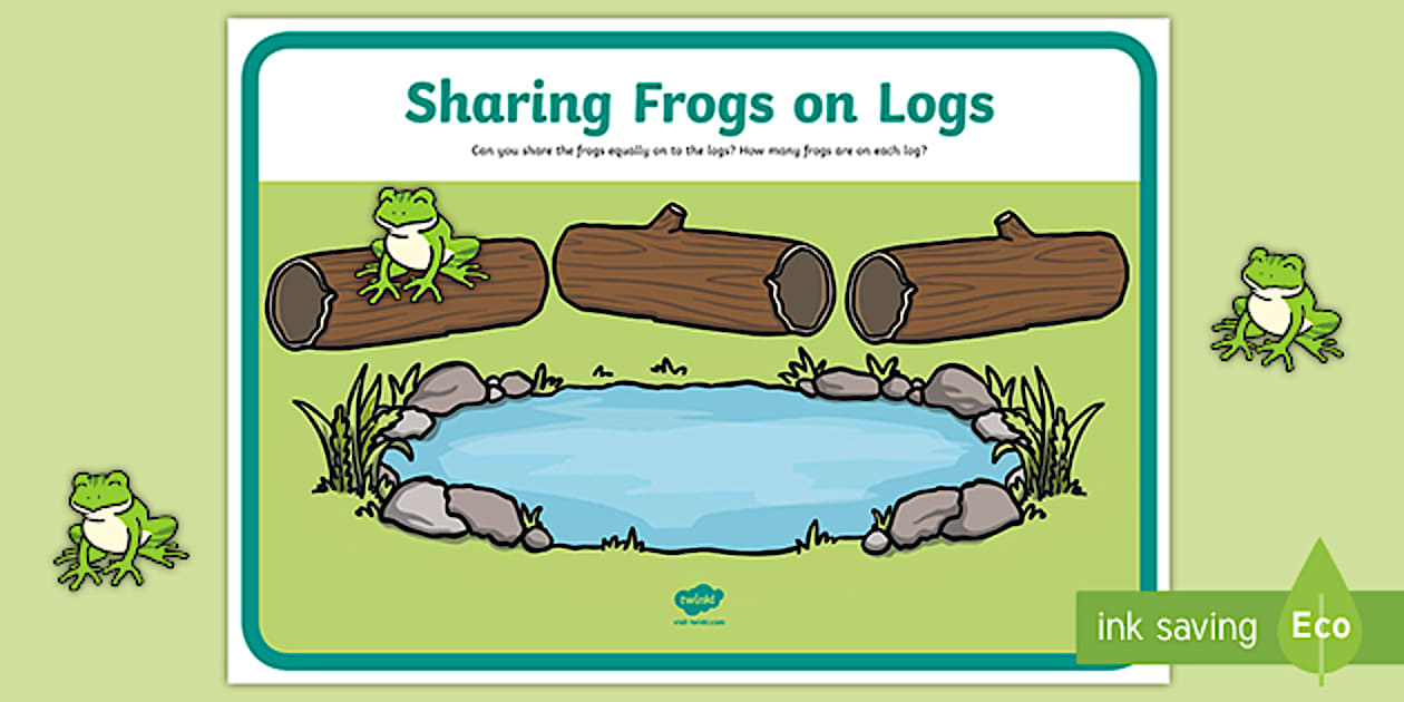 Editable Sharing Frogs on Logs Activity (teacher made)