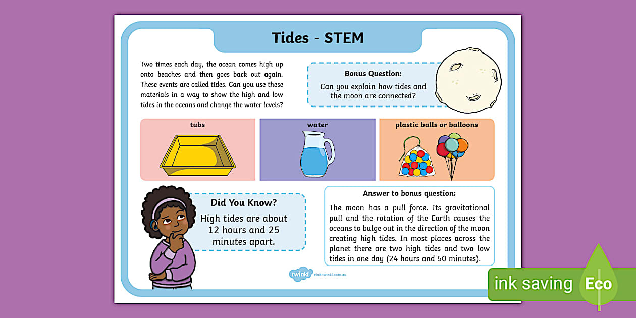 Tides STEM Activity (teacher made) - Twinkl