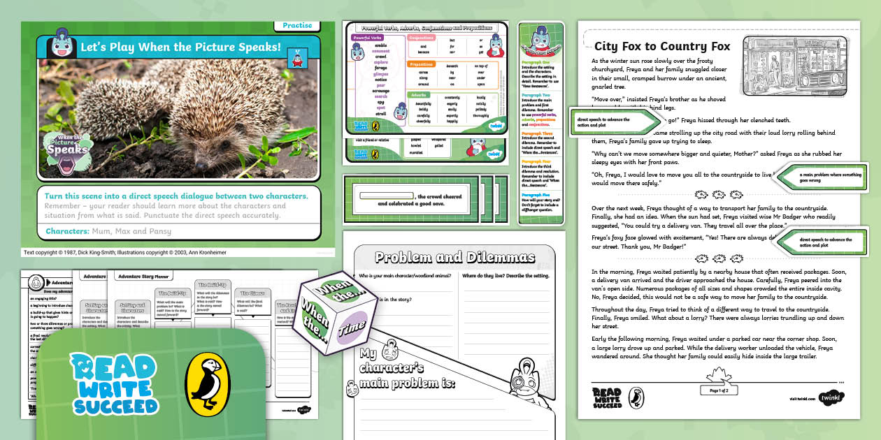 FREE! - The Hodgeheg Adventure Story Writing Unit Pack [Year 3]