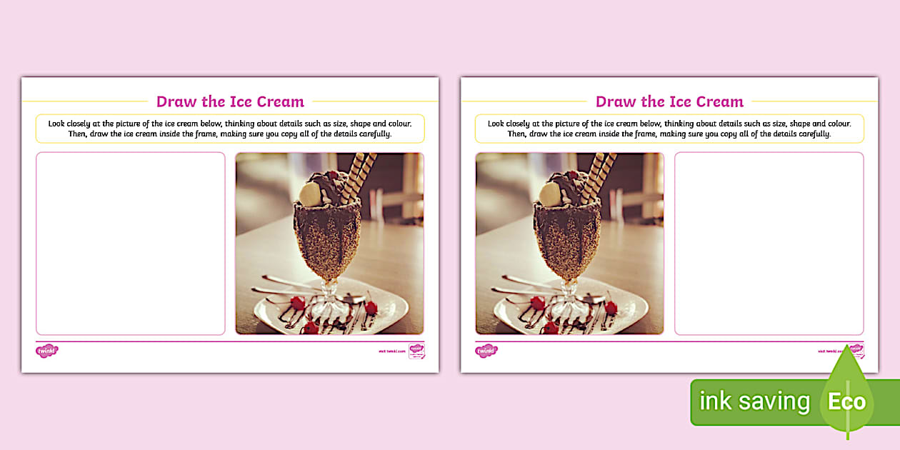 Draw the Ice Cream Art Activity (teacher made) - Twinkl