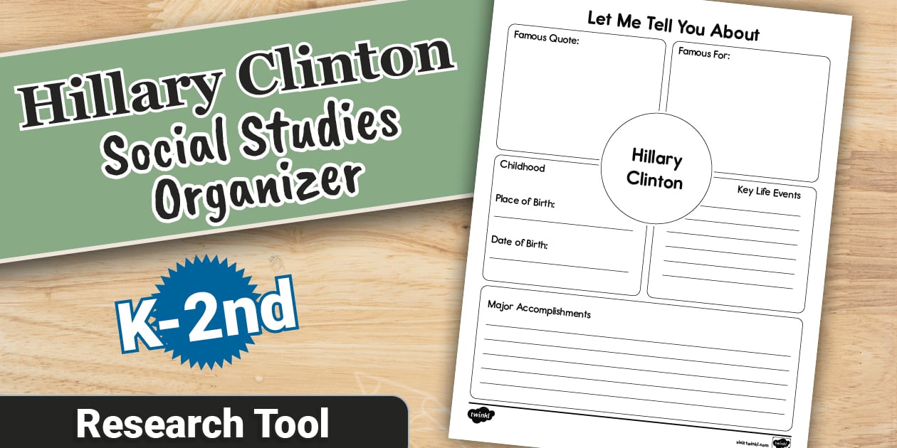 Let Me Tell You About Hillary Clinton Biography Worksheet for K-2nd Grade