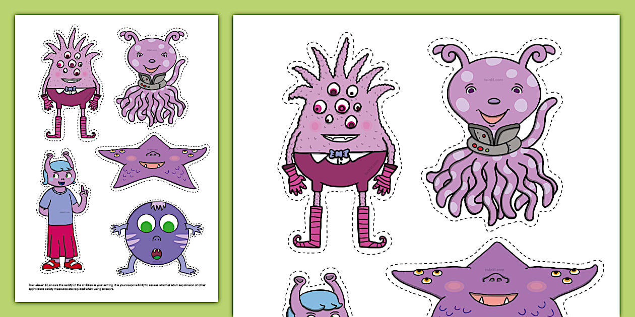 Purple Alien Clip Art Cut-Outs (teacher made) - Twinkl