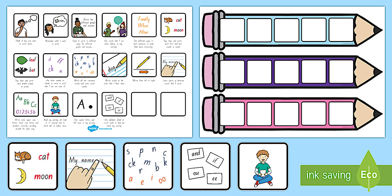 Editable New Zealand Writing First Year of School Individual Targets on