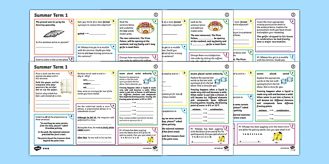 SATs Survival: Year 6 Summer Term 1 SPaG Activity Mats
