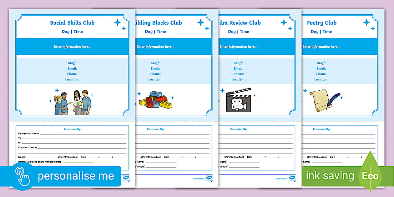 KS2 After School Club Information Posters