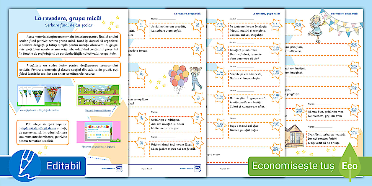 La revedere, grupa mică! – Serbare final de an școlar