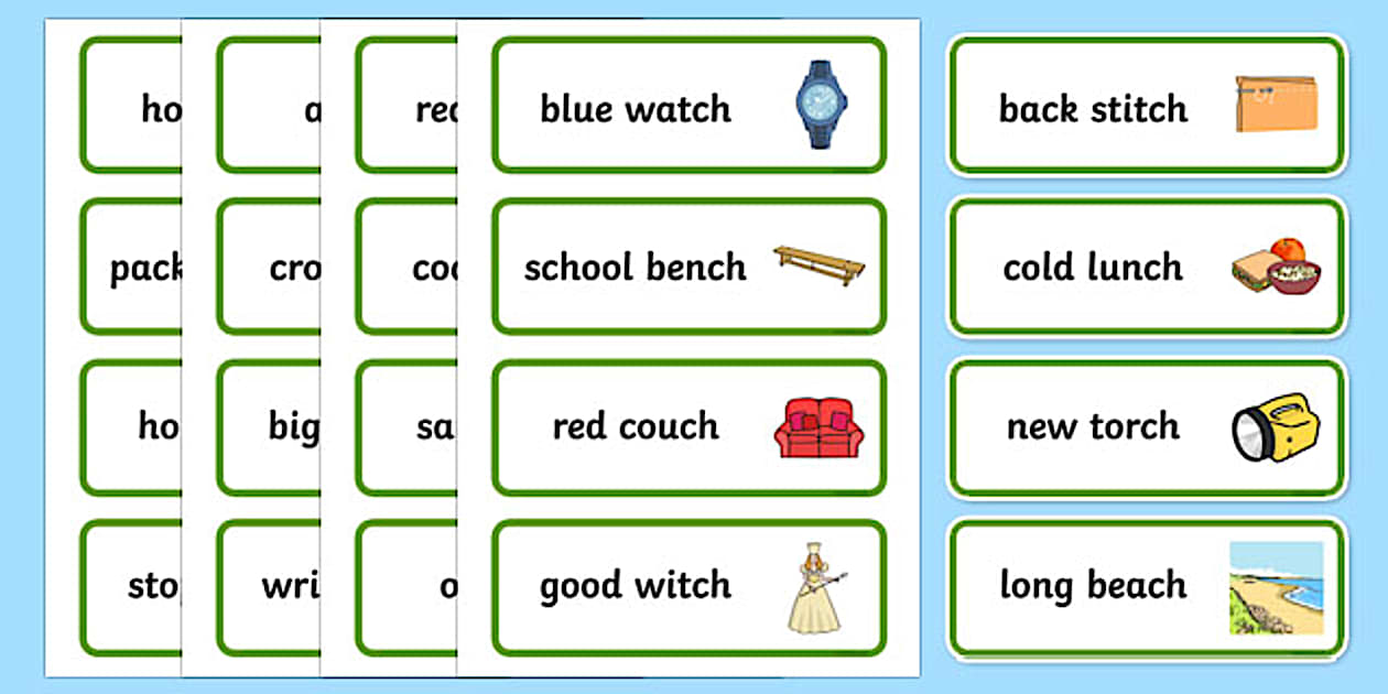 Two Syllable Final Ch Sound Word Cards