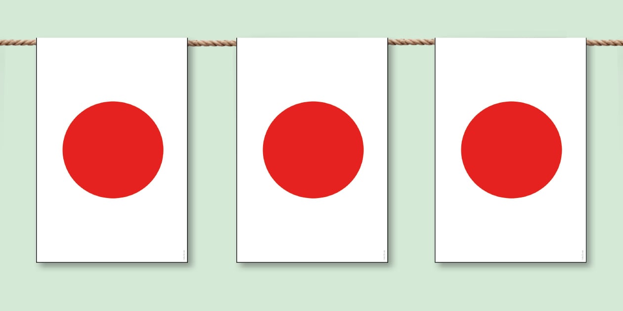 Japan Flag Bunting (teacher made) - Twinkl