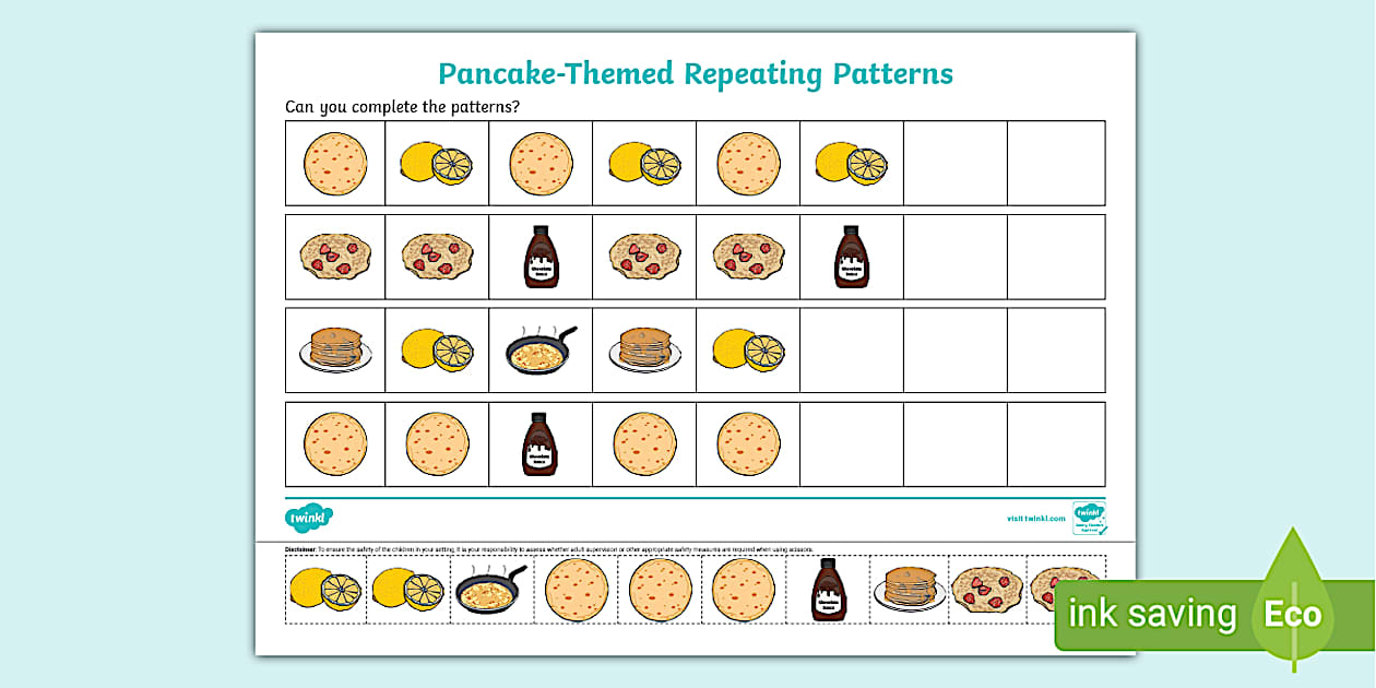 Pancake-Themed Repeating Patterns Activity - Twinkl
