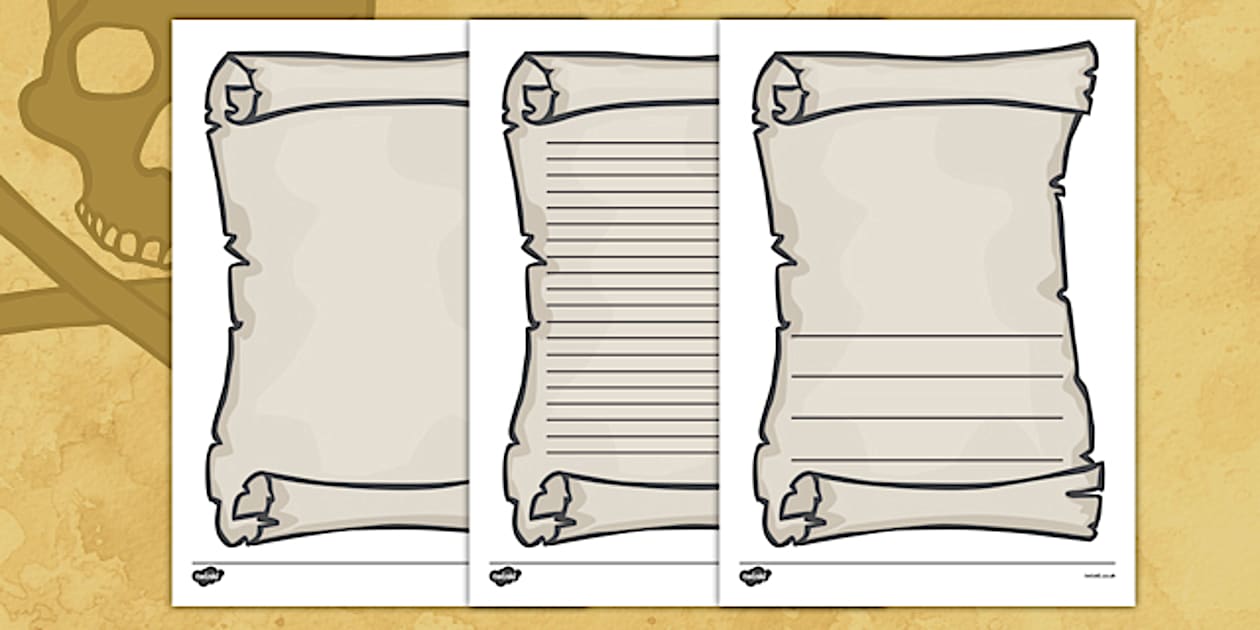 Pirate Scroll Template - English - Parents (teacher made)
