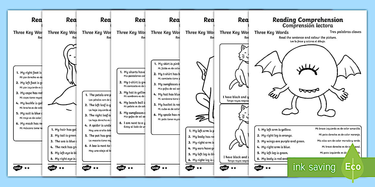 Reading Comprehension – Three Key Words Worksheet / Worksheets English ...