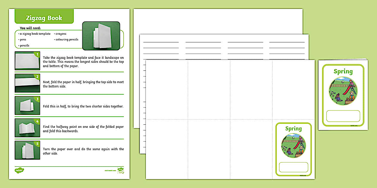 Spring Mini Zigzag Booklet (Teacher-Made) - Twinkl