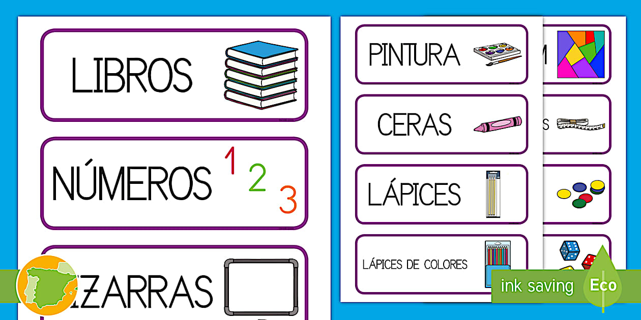 Tarjetas de vocabulario: El material de la clase