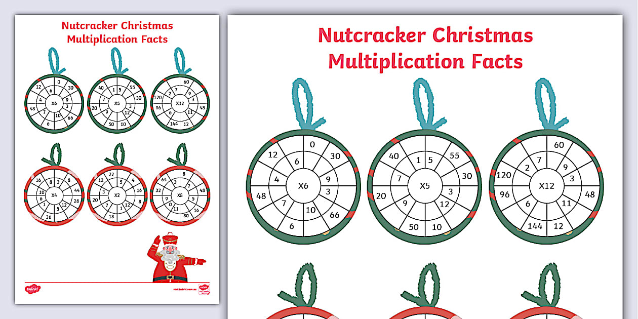 Nutcracker Christmas Multiplication Facts - Twinkl
