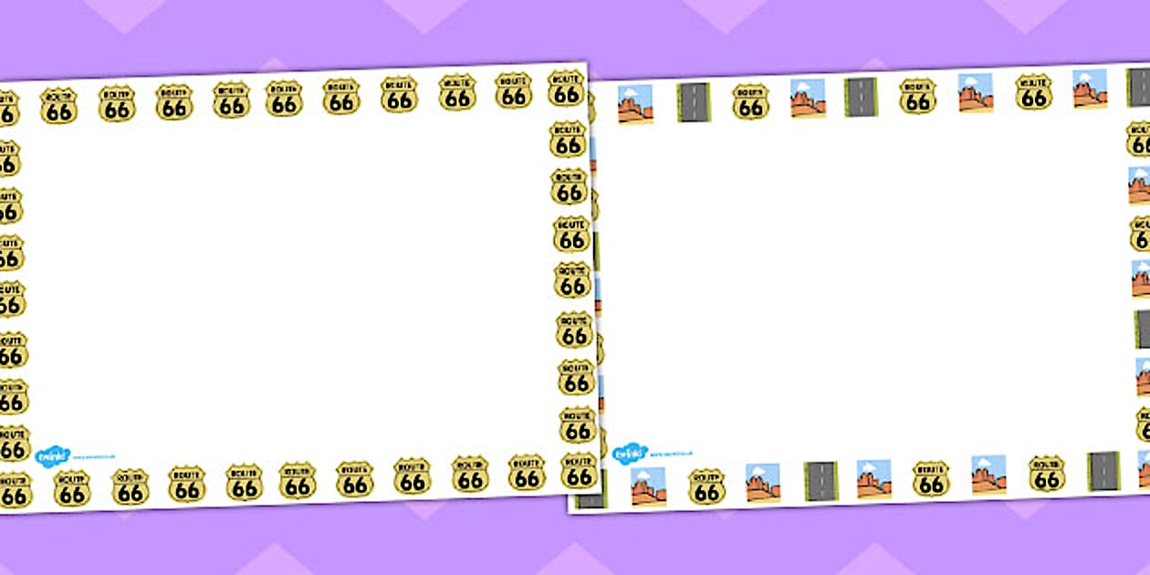 Editable Route 66 Page Borders Landscape (professor feito)