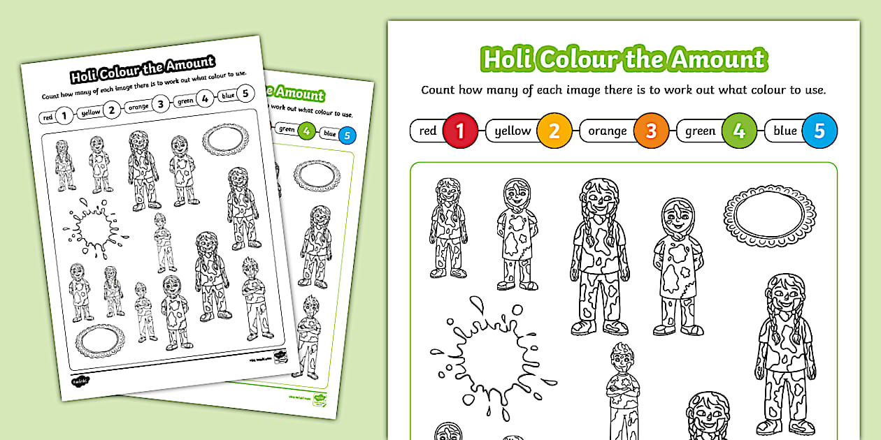 👉 Holi Colour the Amount (teacher made) - Twinkl