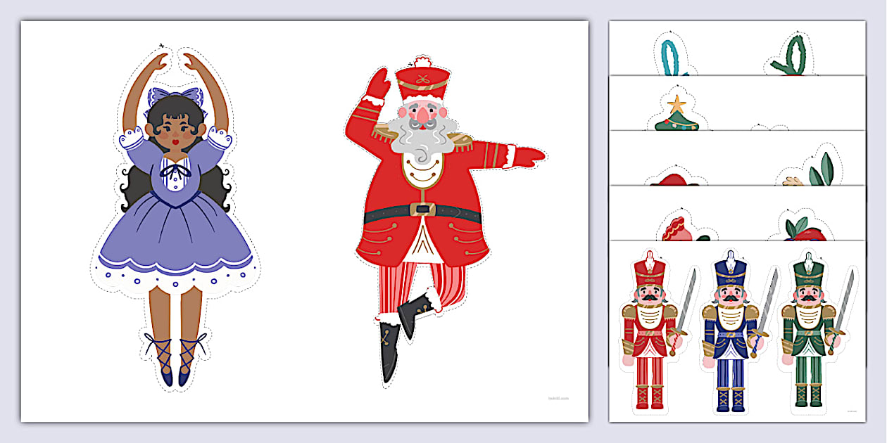 Nutcracker Christmas Photo Booth Props and Cut-Outs - Twinkl