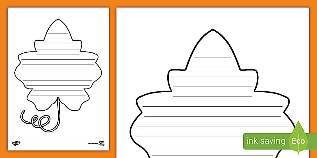 Pumpkin Leaf Writing Template (teacher made) - Twinkl