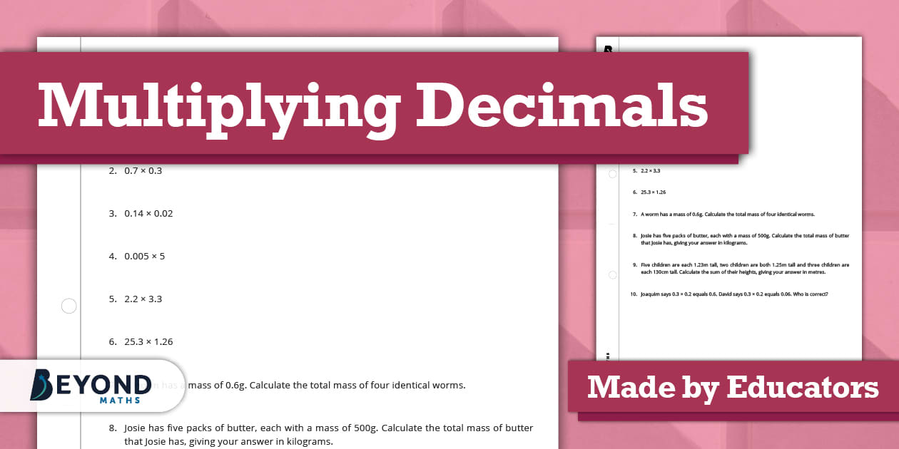 👉 Multiplying Decimals Worksheet