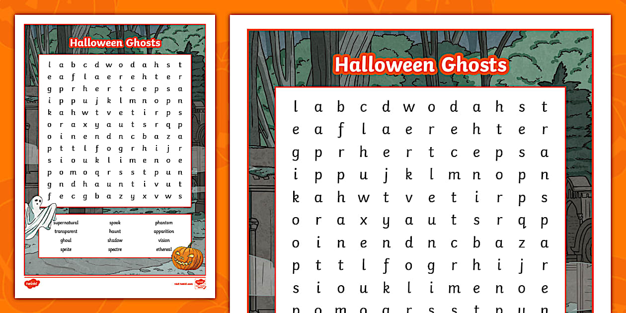 Halloween Ghosts Word Search (teacher made) - Twinkl