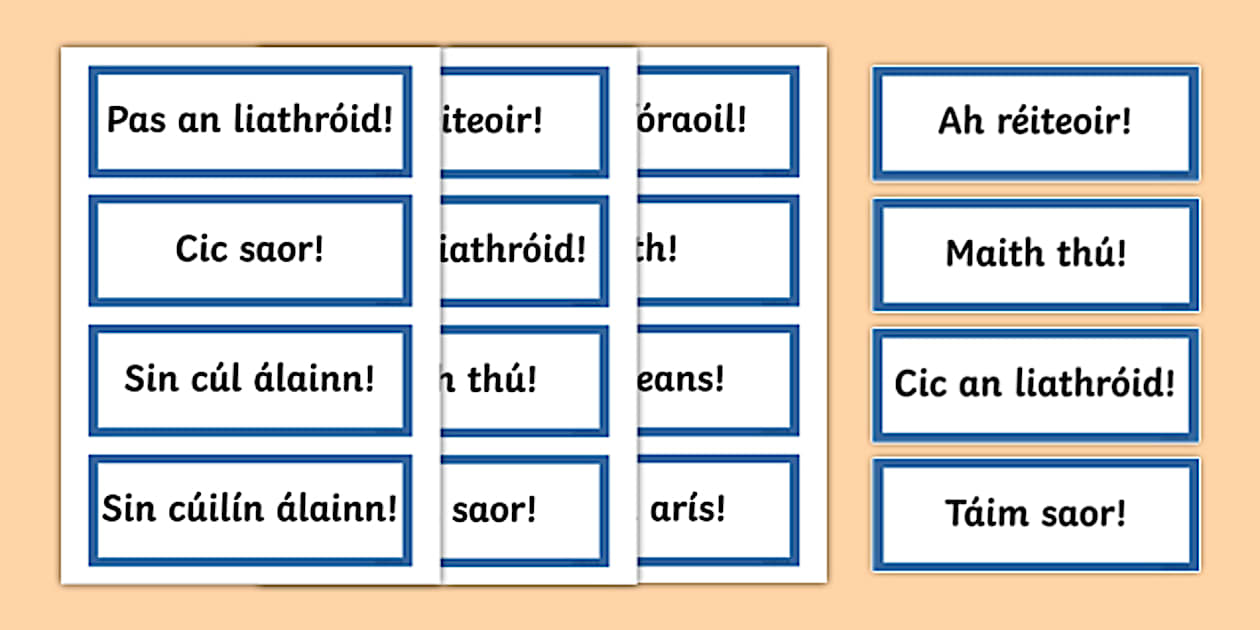 GAA Phrases Word Cards
