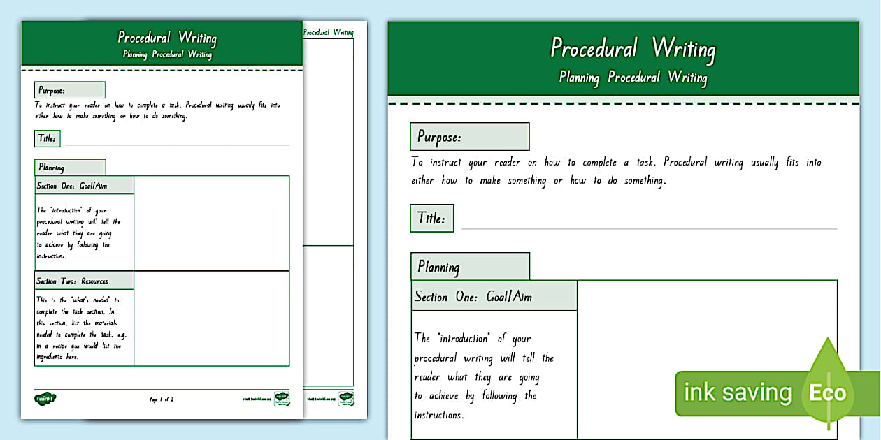 Level 3 Writing - Procedural Writing Planning Sheet - Twinkl