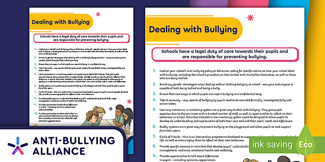 FREE! - Anti-Bullying Alliance: Dealing with Bullying Adult Guidance