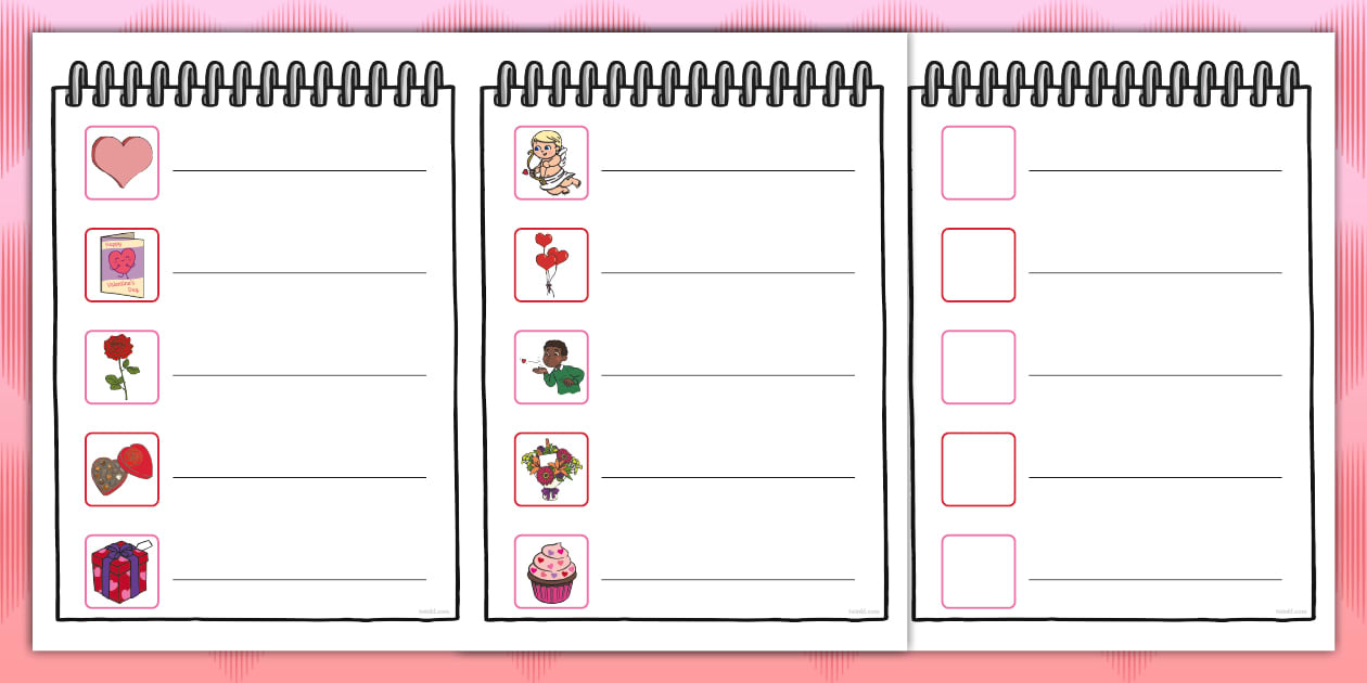Valentine's Day List Writing Activity | Twinkl | EYFS