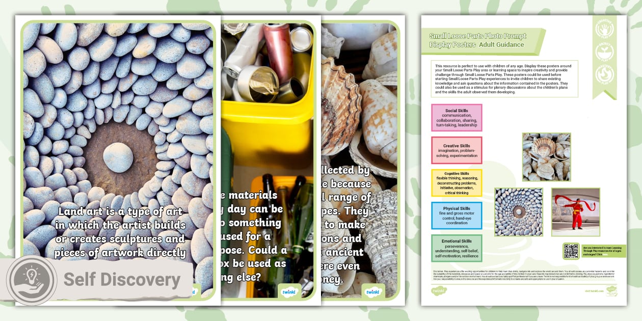 Small Loose Parts Play Photo Prompt Display Posters - Twinkl