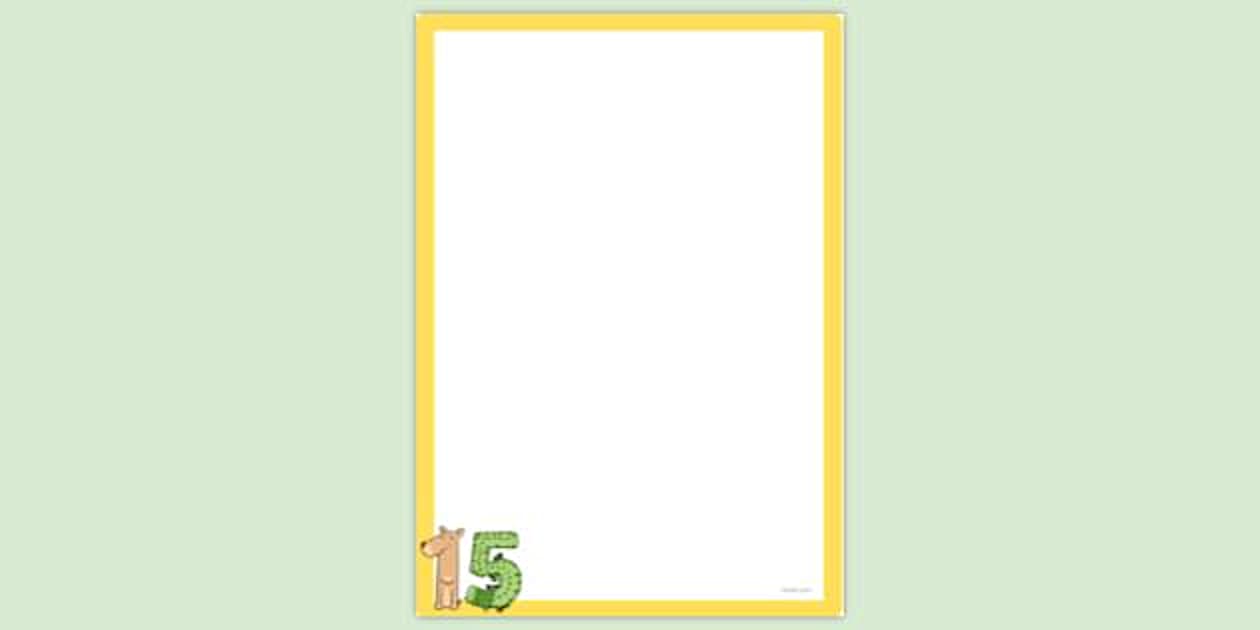 Simple Blank Number 15 Page Border | Page Borders - Twinkl