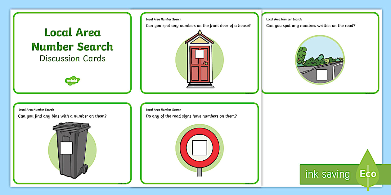 Local Area Number Search Discussion Cards (teacher made)