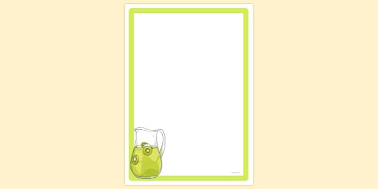 Kiwifruit Lemonade Page Border (teacher made) - Twinkl