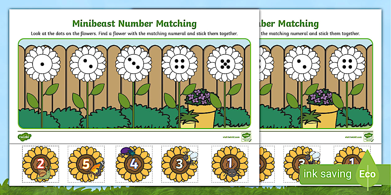 👉 Minibeast 1-5 Number Matching Activity - Twinkl