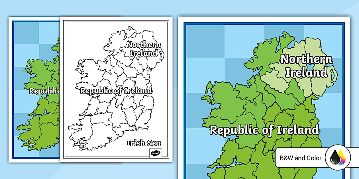 Printable Map of Ireland Poster for Kids | Twinkl USA