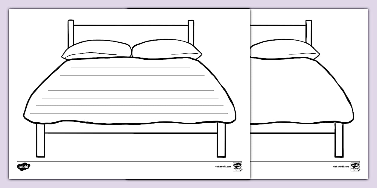 Bed Writing Template (teacher made) - Twinkl