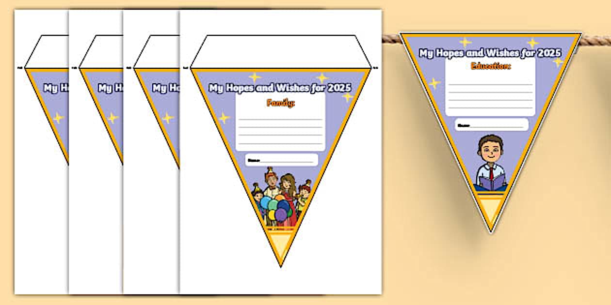 My Hopes and New Year Wishes for 2025 | Bunting | Twinkl KS1