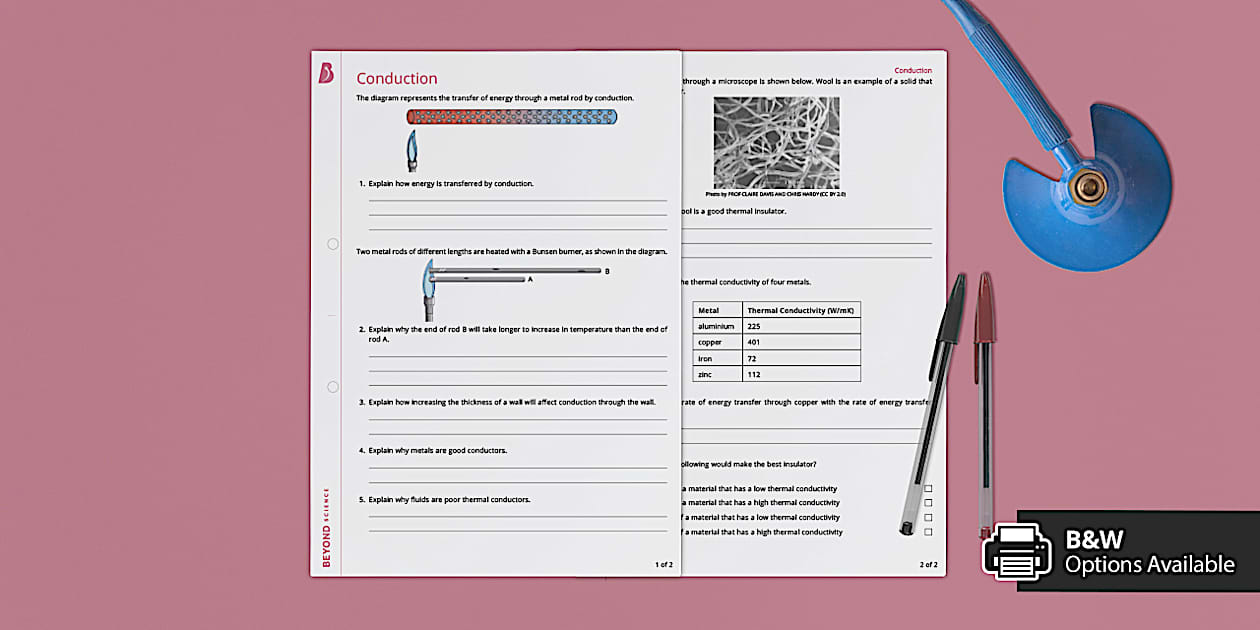 Conduction Worksheet (teacher made) - Twinkl