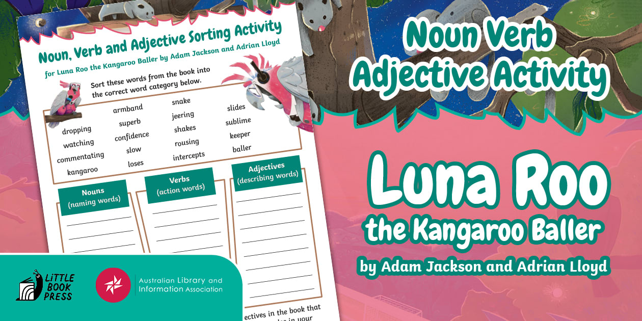 NSS 2026 Noun Verb Adjective Sorting Activity for Luna Roo