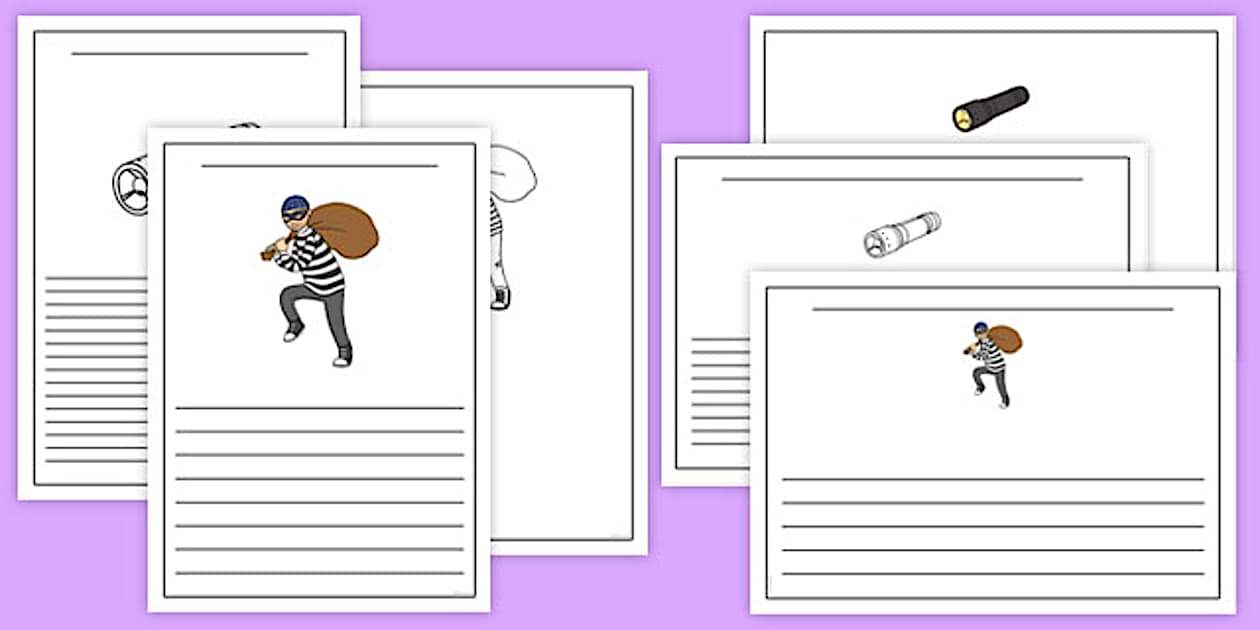 Burglar Writing Frames (teacher made) - Twinkl