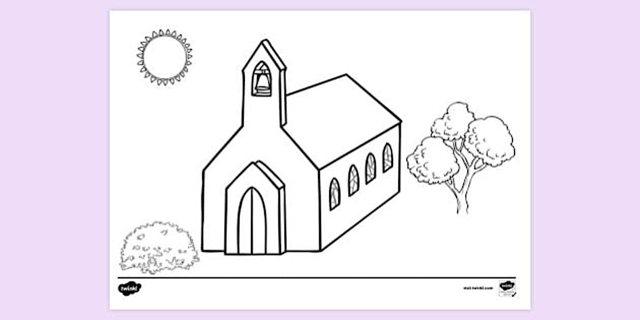 Church Colouring for Kids | Colouring Sheets - Twinkl