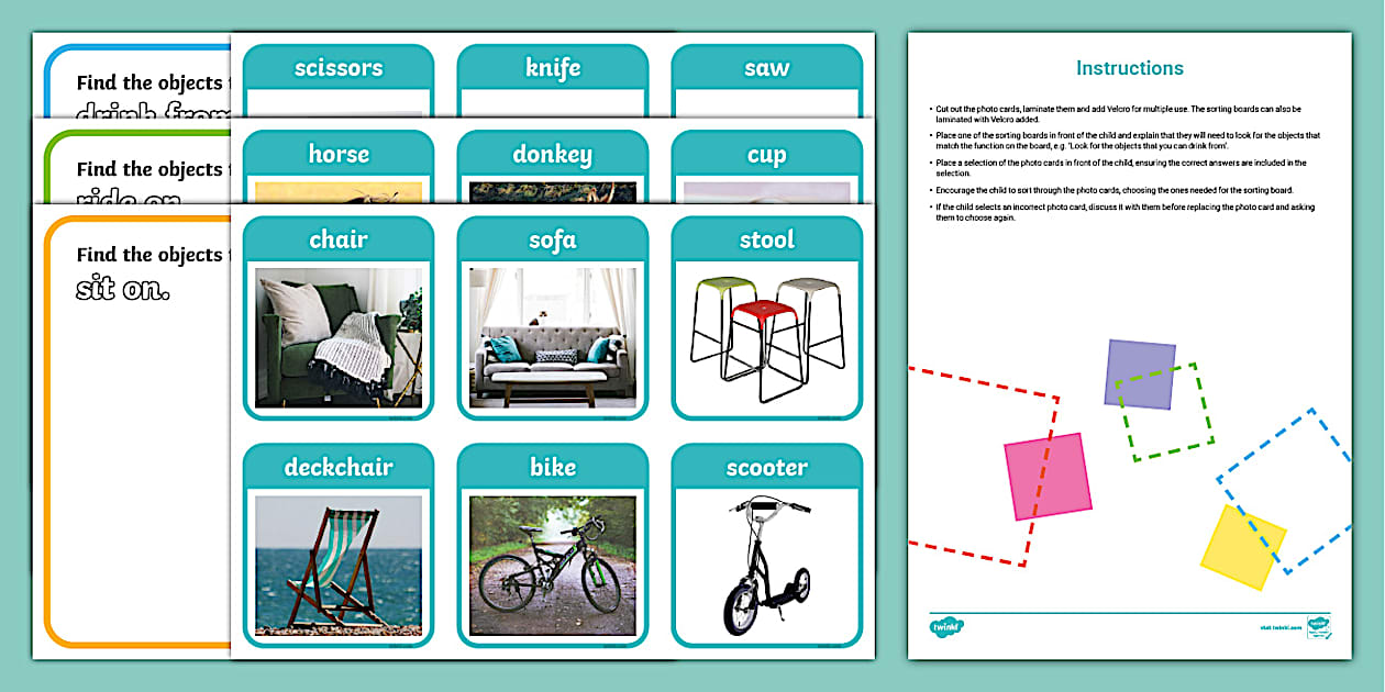 Object Function Sorting Pack (professor feito) - Twinkl