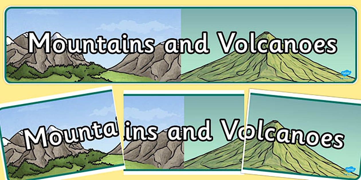 Mountains and Volcanoes Display Banner (teacher made)
