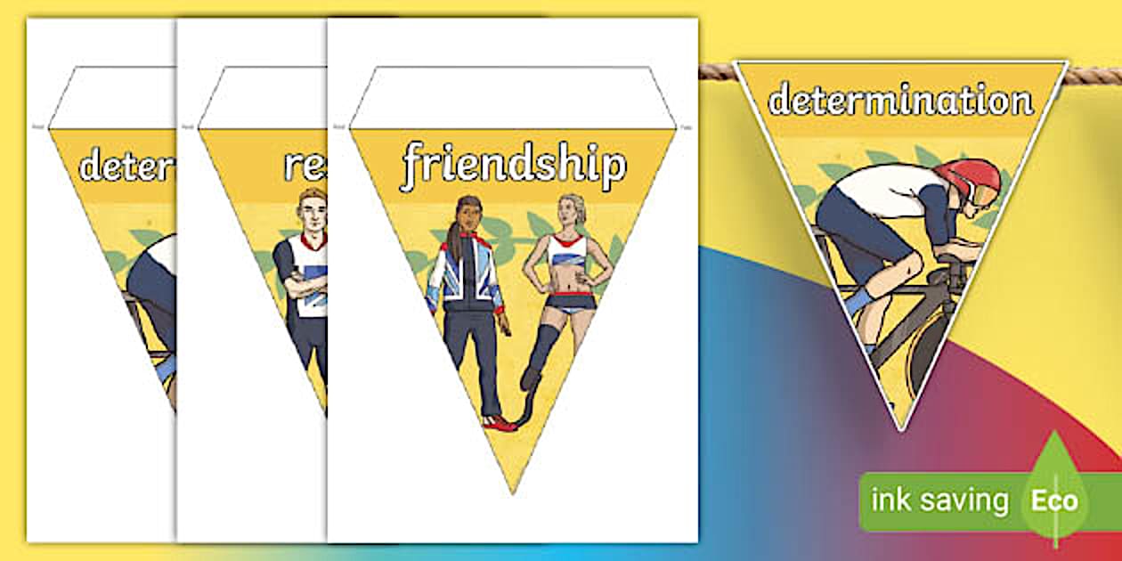 Black and White Paralympics Values Display Bunting - Twinkl