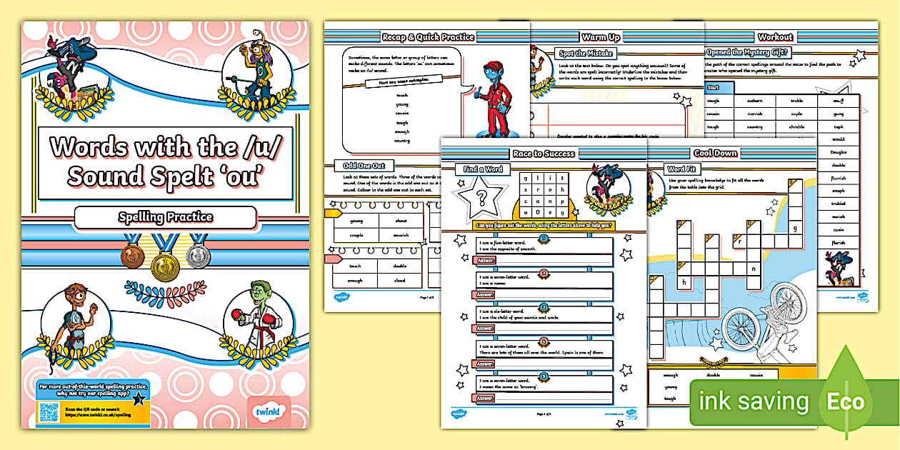 The /u/ Sound Spelt 'ou' KS2 Spelling Practice Booklet