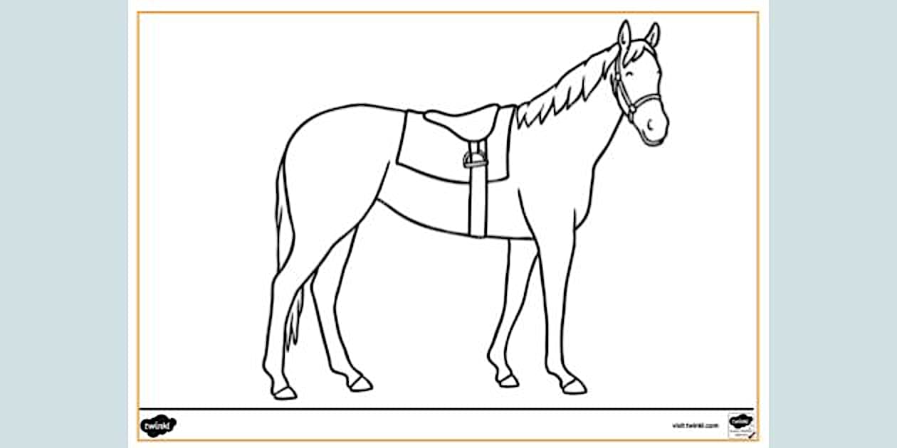 Pinto Horse Colouring Page | Colouring Sheets (teacher made)