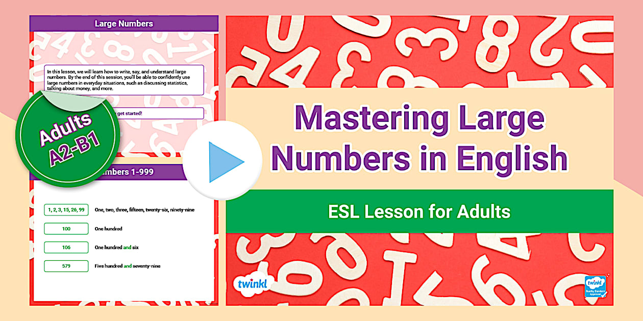 ESL Mastering Large Numbers in English [Adults, A2-B1]